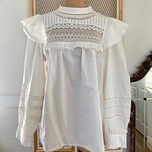 J. Crew | Tops | Jcrew Crocheted Lace Ruffle Top White Small | Poshmark